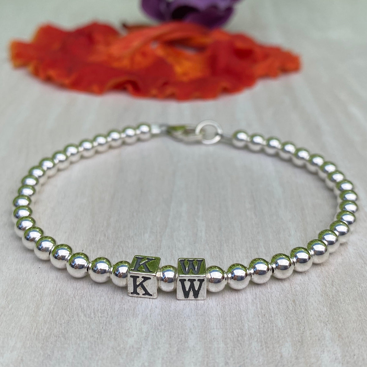 Sterling Silver University 2 Letter Block Bracelets – Key West Jewelry ...